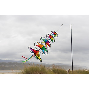 In the Breeze 4878 — 3-Section Heavy Duty 10 Foot Pole - Swiveling Eyelet at Top with Detachable Swiveling Arm - Heavy Duty Ground Stake Included