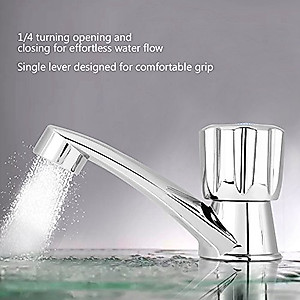 Fdit Water Tap Single Cold Faucet Water Nozzle G1/2 Bathroom Basin Kitchen Sink Rest Room Washing Basin Accessories ABS(Knob Handle)