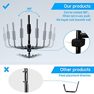 Tengchang 2 Pairs Kayak Storage Wall Mount Rack Ladder Surfboard Canoe Steel Folding Hanger