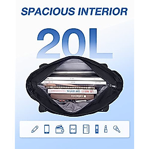 BAGSMART Women Tote Bag Large Handbag Tote With Zipper Black Shoulder Bag With Pocket (Black-1)