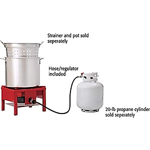 Martin Portable Outdoor Propane Burner Cooker Stand Regulator 4' Hose 65,000 BTU/Hour