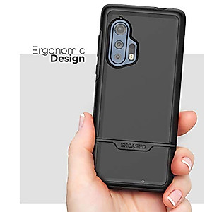 ENCASED Heavy Duty Motorola Edge Plus Case (2020 ONLY) Military Grade Full Body Rugged Cover for Moto Edge+ (Black)