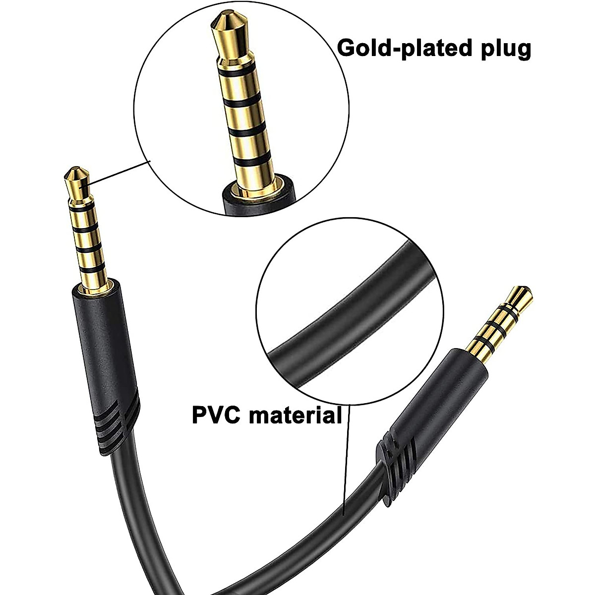 Adhiper A50 Replacement Cord Inline Mute Cable, Headsets Cord Audio Headset Cable for Astro A10 A30 A40 A50 G633 G933 Gaming Headphones, for Xbox One PS4 PC Gaming Mobile MixAmp (Black)