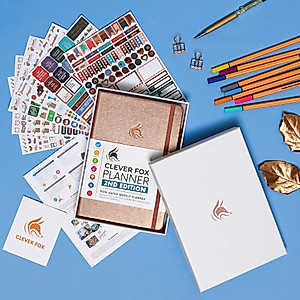Clever Fox Planner 2nd Edition – Colorful Weekly & Monthly Goal Planner, Time Management & Productivity Organizer, Undated, A5 (Rose Gold)