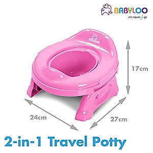 Babyloo Multipurpose 2 in1 Travel Potty (Pink)