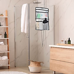 Brentmoor Mesh 5 Pocket Hanging Shower Caddy 12in x 20in - Over the Door Or Shower Curtain Organizer, Perfect For The Gym, Your Next Cruise, RV Or Camping Trip