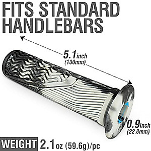 Marque MTB BMX Scooter Grips - Handlebar Bicycle Grips for Flat Straight Bars Like BMX, MTB, Scooter; Rubber Non-Slip Grip to Match Any Bike or Scooter (Flanged Urban Camo)