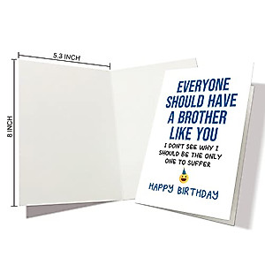 Nchigedy Funny Birthday Card for Brother, Happy Birthday Greeting Card, Humor Bro Bday Card, Everyone Should Have a Brother Like You