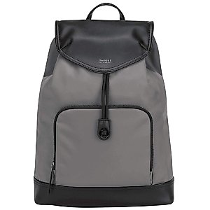 Targus Newport Drawstring Travel and Commute Backpack, Sleek Professional Design with Water-Repellent Nylon, Magnetic Secure Closure, Protective Sleeve fits 15-Inch Laptop, Gray (TSB96404GL)