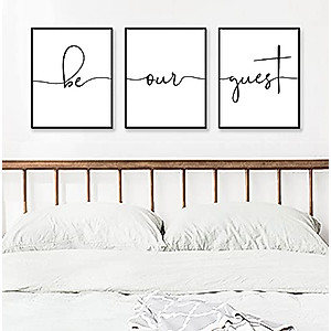 Be Our Guest Set of 3 Prints Guest Room Wall Decor Guest Bedroom Wall Art Farmhouse Guest Room Decor Quotes UNFRAMED 11x14inch (Be Our Guest)