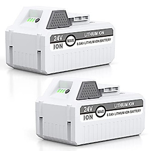 C D H 2 Packs 24V 6000mAh Replacement Battery for Snow Joe+Sun Joe 24V Lithium-iON Battery Series 24BAT-LTX/LTW/LTE/LT/XR Pro