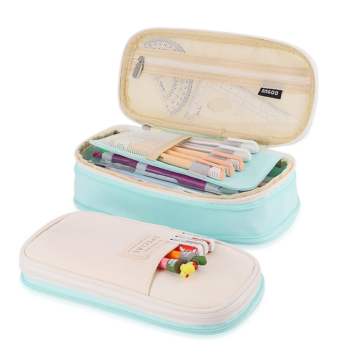 Oyachic Big Capacity Pencil Case, Telescopic Pencil Pouch,Zipper Pen Bag,Canvas Markers Organization Makeup Bag Box,Pencil Holder Office Supplies