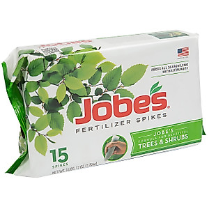Jobe’s, 01660, Fertilizer Spikes, Tree & Shrubs, Includes 15 Spikes, 12 ounces, Brown
