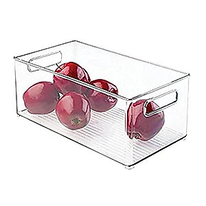 Lifetime Appliance Parts UPGRADED 2 x Clear Organizer Storage Bin with Handle Compatible with Kitchen I Best Compatible with Refrigerators, Cabinets & Food Pantry - 10" x 5" x 6"