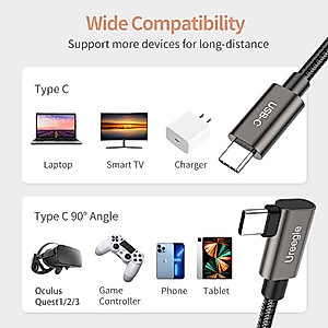 Link Cable 5M, Long USB C 3.0 Cable Compatible with Oculus/Meta Quest 1/2/3 Accessories and PC/Steam VR, High-Speed Data Transfer Charging Cord for VR Headset