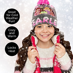 Disney Girls Princess Hat And Kids Gloves Set For Ages 4-7, Grey