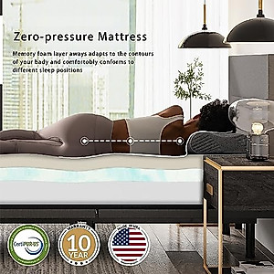 EGOHOME California King Size Mattress, 12 Inch Cooling Gel Memory Foam Mattress, Bed in a Box, CertiPUR-US Certified, Fiberglass Free, Therapeutic Matress, Made in USA, 72”x84”x12”, Medium, Black