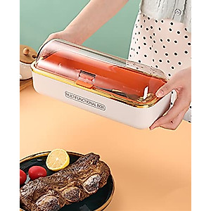 Flatware Tray Kitchen Drawer Organizer With Lid And Drainer,Plastic Tray with Lid Kitchen Cutlery and Utensil Drawer Organizer,Dust-Proof Utensil Countertop Storage Container With Drainer(Orange)