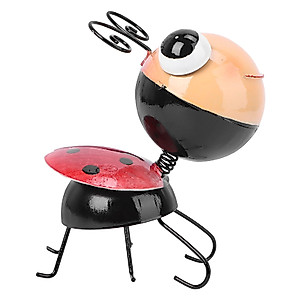 Metal Garden Art Decoration Ladybug Garden Outdoor Statue Decor Decorative Figurine for Path Yard Lawn Patio Backyard