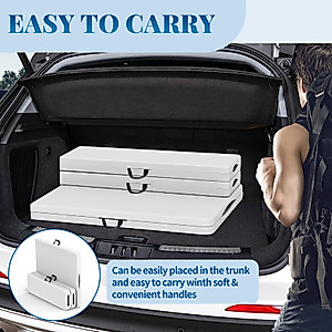 HLPB Folding Table Picnic Table Set, 6 ft Camping Table with 2 Benches, Outdoor Indoor Portable Folding Table for Working Meeting Parties, Camping, Picnic, Weddings w/Handle and Safety Locks, White