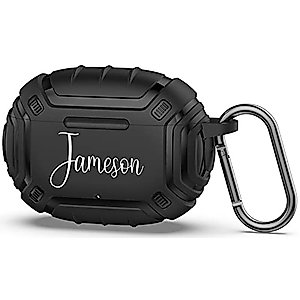 HGSS Personalized Case Compatible for Beats Studio Buds 2021, Custom Name Sturdy Shockproof Protective Case Gift,with Keychain, Blue,Green,Pink,Red