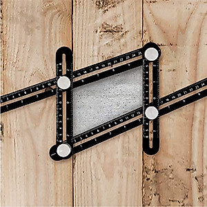 POWERTEC 80003 Universal Angle Template Tool - Easy to Use Metal Multi Angle Ruler - Ultra Precise - Easy One Hand Utility