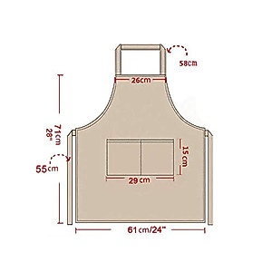 LOYHUANG Total 6PCS White Apron for Women Adult Unisex Plain Color Bib aprons with 2 Front Pockets Washable Chef Aprons for Cooking Baking Kitchen Restaurant Crafting