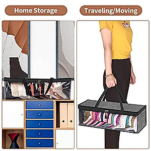 2 Packs Hat Organizer for Baseball Caps Baseball Hat Storage Transparent Windows Large Cap Organizer Carrying Handles Bag Dust-proof Breathable Hat Holder Extra Width 21.7’’L x 8.7’’W x 9.4’’H (Gray)