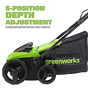 Greenworks 13 Amp 14-Inch Corded Dethatcher / Scarifier, DT13B00