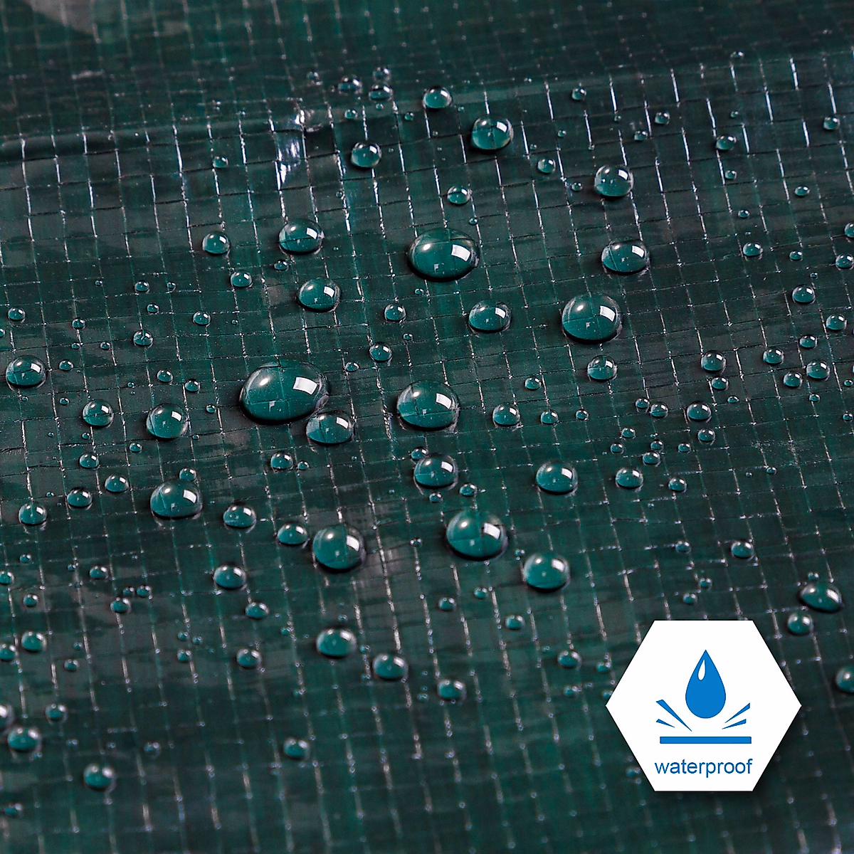 CARTMAN Finished Size 8x10 Feet Waterproof Green Tarp 8 Mil Thick, Multipurpose Protective Cover for Emergency Rain Shelter Camping Tarpaulin