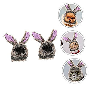 2 pcs Bunny Props Cloth Cosplay Plush Christmas Supplies Dog Clothes Hat Halloween Ear Easter Decorative Costume Headband Kitten Accessory Breathable Accessories Use Headdress