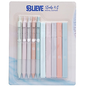 BLIEVE - Aesthetic Highlighters and Gel Pens With Soft Ink And Tip, Bible Highlighters and Pens No Bleed, Dry Fast Easy to Hold, for Bible Journaling Planner School Supplies (Pastel)