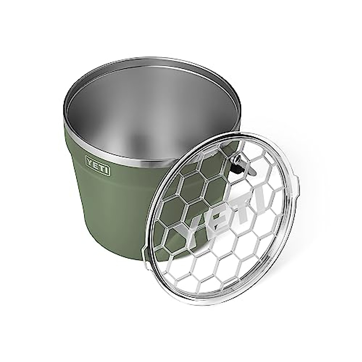 YETI Rambler Beverage Bucket, Double-Wall Vacuum Insulated Ice Bucket with Lid, Camp Green