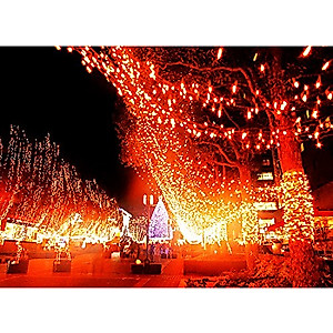 Orange String Lights, 164FT/50M 300 LED Orange Lights,8Modes,LDTX UL Certified Fairy Ambiance Lighting for Wedding,Party,Garden,Patio,Yard,Home,Parties, Halloween