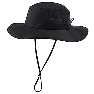 Home Prefer UPF50+ Mens Sun Hat Wide Brim Fishing Hat UV Protection Hat Portable Gardening Bucket Hat Black