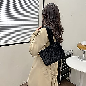 Shoulder Bags for Women Plush Tote Underarm Bags Soft Fluffy Casual Shoulder Handbags