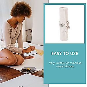 NUOBESTY Handmade Canvas Pencil Wrap 12 Lots Pencil Wrap Case Pen Paint Brush Storage Pouch Roll Up Case Large Capacity Pencil Bag for School Office Home Artist Student