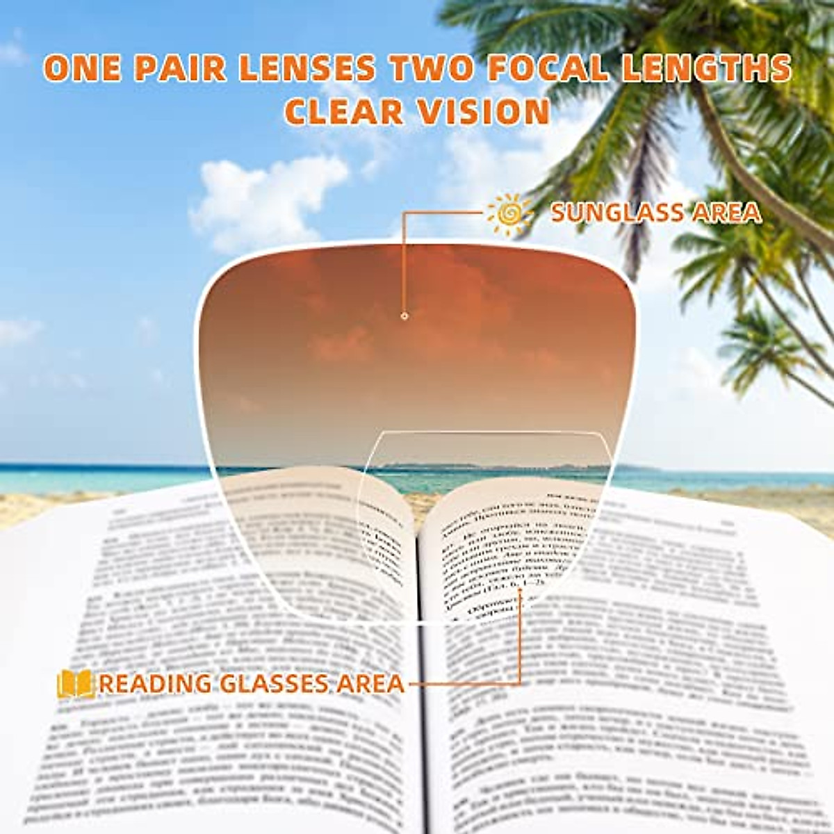 LADEESSE Bifocal Sunglasses For Women Oversized Retro Reading Sunglasses 3 Pack UV400 Sun Readers Glasses +2.0