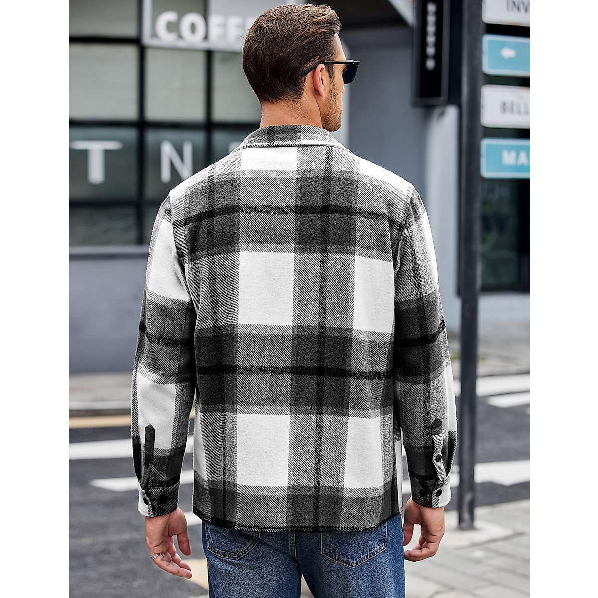 COOFANDY Men's Flannel Shirt Jacket Casual Button Down Plaid Shirt Long Sleeve Work Shirts for Men