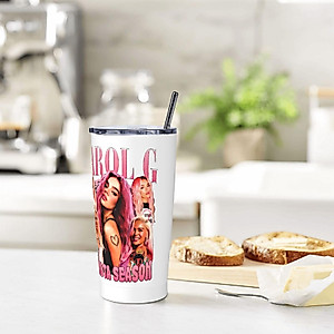 Kiserjens Stainless Steel Insulated Tumbler Vacuum Water Bottle Travel Cup Coffee Mug With Straw,Lid and Brush 20 oz