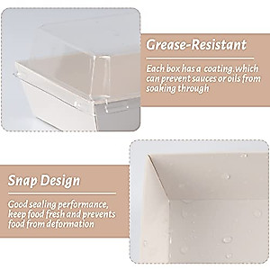 BUIYLV 50 Pack Charcuterie Boxes with Clear Lids, 4 Inches White Dessert Boxes To Go Disposable Mini Charcuterie Boxes for Cookie, Sandwich, Strawberry, Cupcake, Macaron, Cake Slice