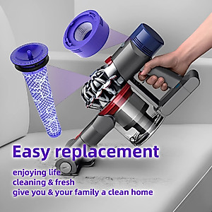 Yeebarle 8 Pack Replacement for Dyson V7, V8 Animal and Absolute Vacuum, 4 Pre-Filters and 4 Post-Filters Replaces Part # 965661-01 & 967478-01
