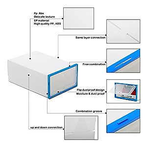 YWHGPI2014 Transparent shoe box 12pack (white) Shoes Organizers Plastic Thickened Foldable Dustproof Storage Box Combined Shoe Cabinet