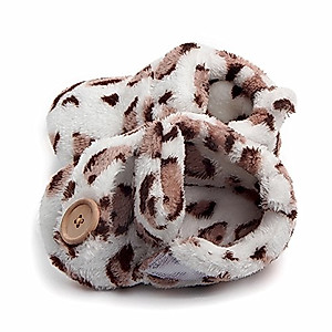 Newborn Boy Girl Soft Fleece Booties First Walkers Baby Shoes Warm Winter Socks House Shoes (3-6Month, Brown)