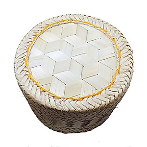 Littlevivi Handmade Serving Basket, Large, Original Bamboo Color