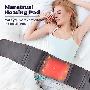 Cordless Heating Pad for Back, Lower Back Massager, Heated Back Brace with 3 Heating & Vibration Modes, Lumbar Support Belt for Men & Women