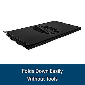 Camco Heavy Duty Steel Campfire Ring - 27"" Wide with Hinged Construction, Portable Collapsible Design is Easily Transportable, Comes with Storage Bag - (51091)", Black