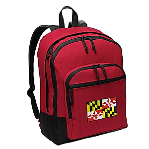 Maryland Flag Backpack MEDIUM CLASSIC Style With Laptop Sleeve