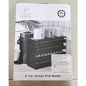 Flagship for Nespresso Pod Holder Drawer Large Mullti Tier Coffee Pod Holder Vertuo (4 Tier (80Pods))