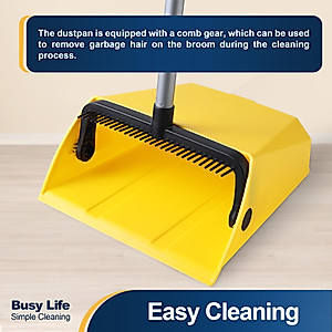 Yocada Commercial Dustpan with Comb Outdoor Indoor for Courtyard Garage Lobby Mall Market Floor Home Kitchen Room Office Pet Hair Rubbish
